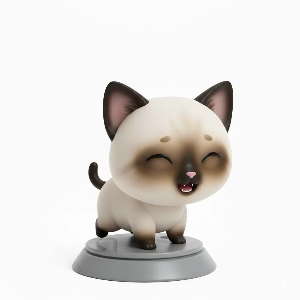 3D Printer Files | 3MF File | Gatito Siames sonriendo | Creality Cloud
