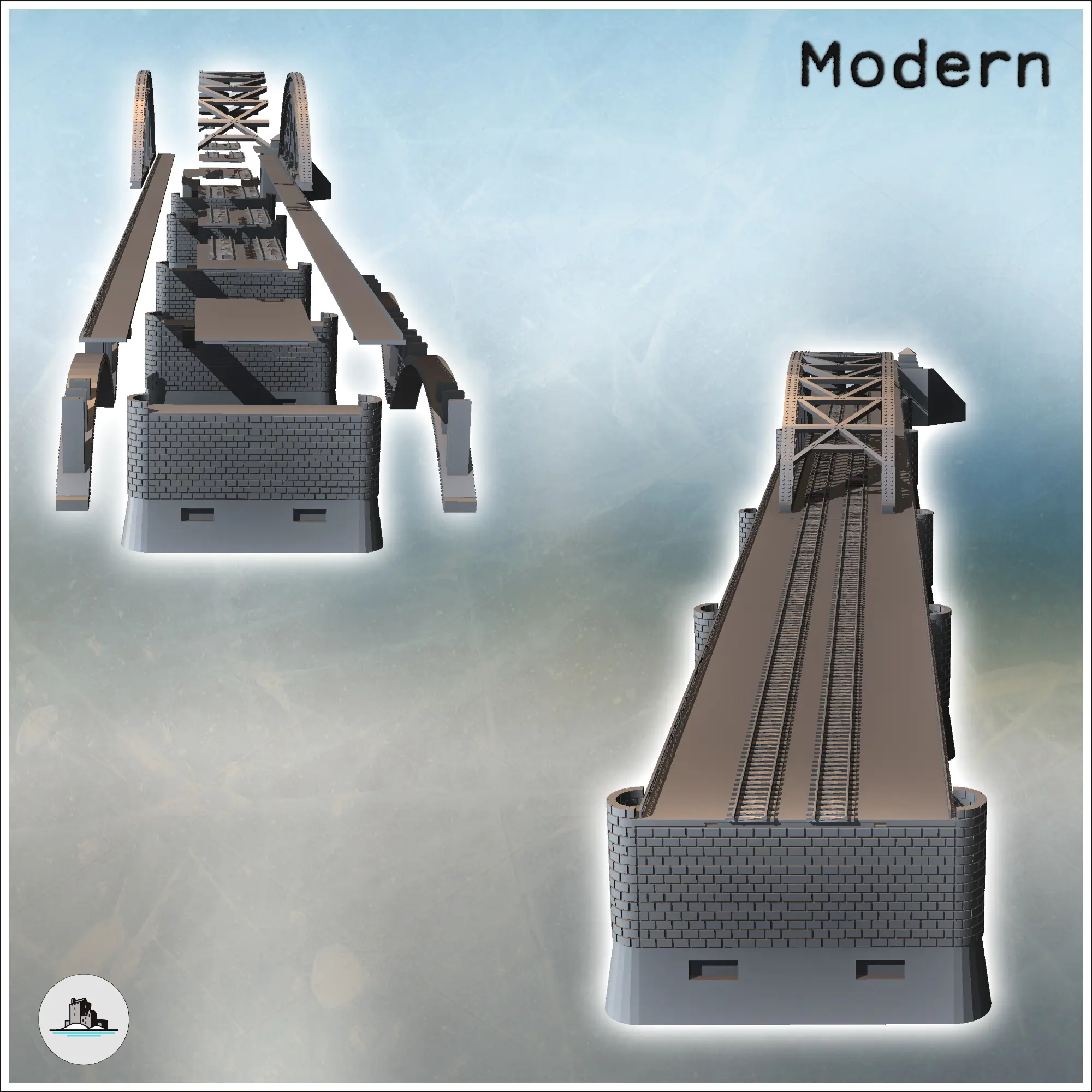Props & Terrain STL Download - Nijmegan Nijmegen Rail and Road Bridge ...