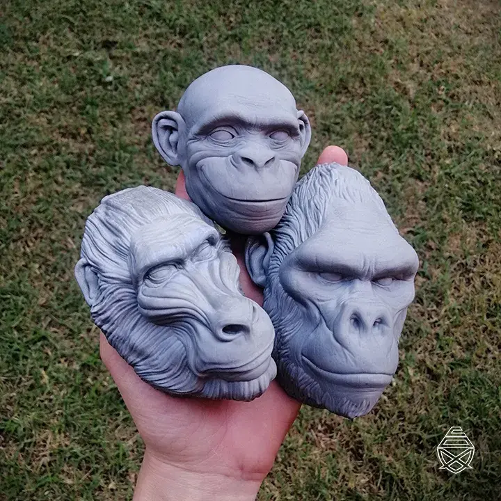 Characters & Creatures STL Download - MONKEY SETby PipeCox