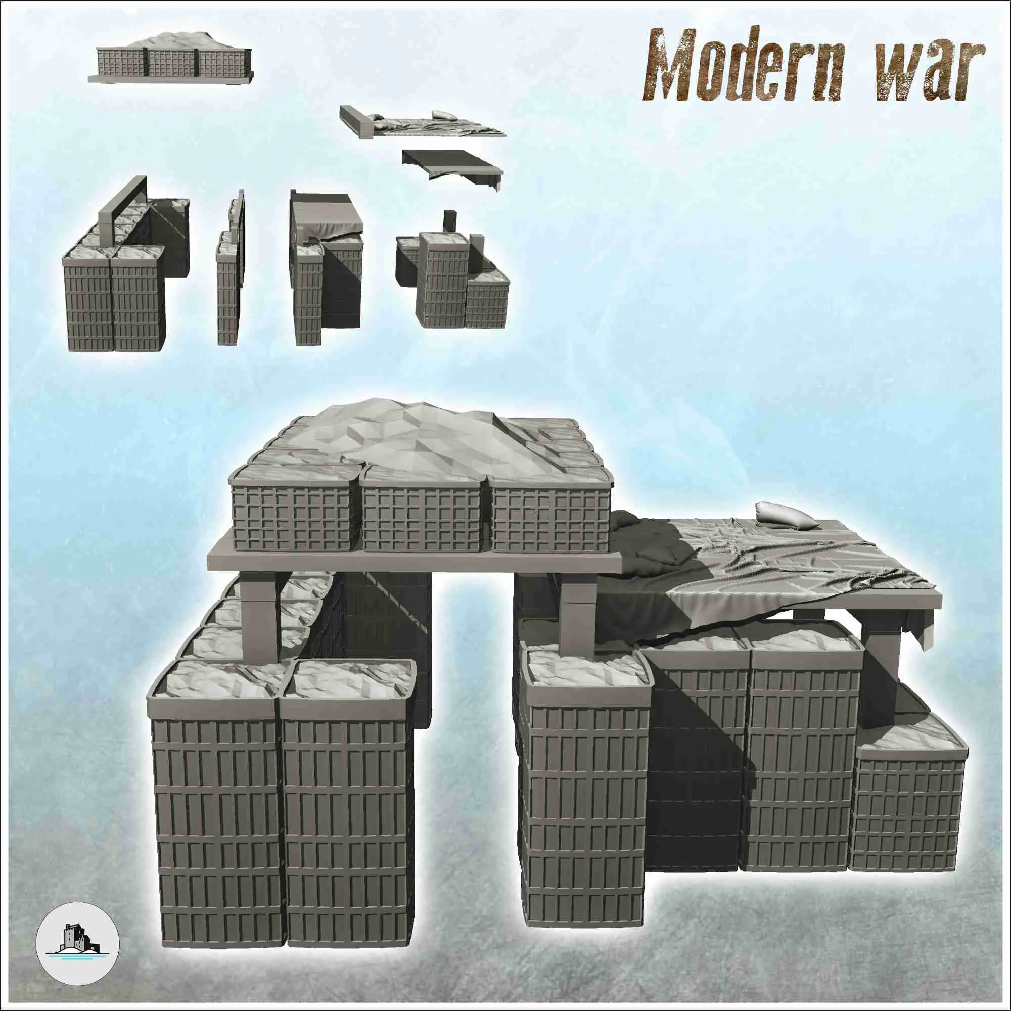 Props & Terrain STL Download - Fortified shooting range with roof and ...