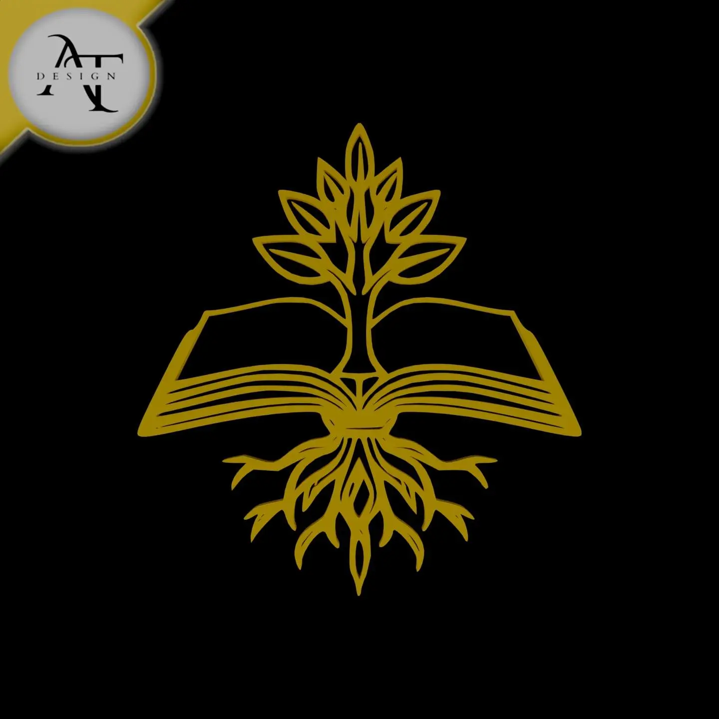 Home Decorations & Ornaments STL Download - Plant and book - Line Art ...