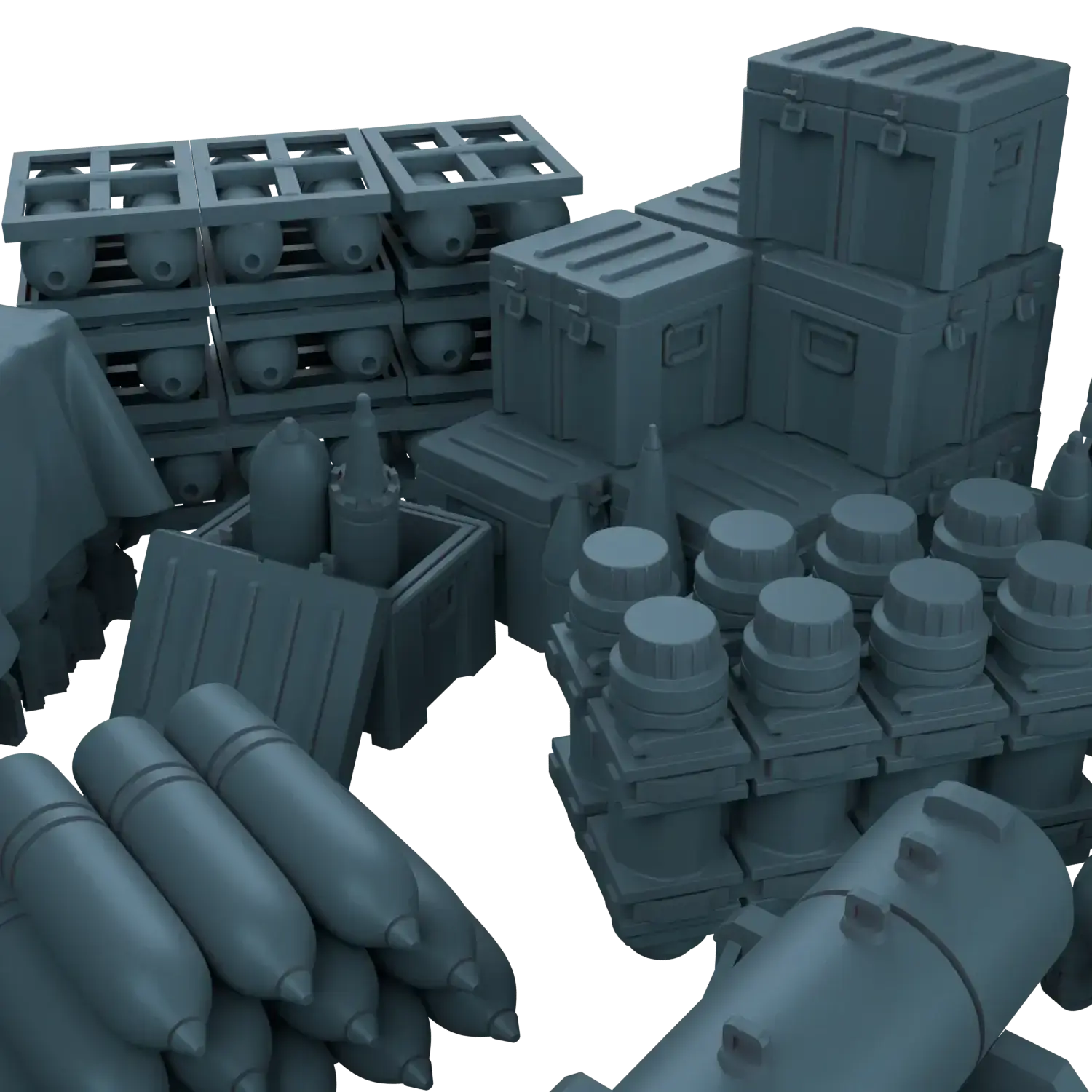 Props & Terrain STL Download - Military Warehouseby Tiny Furniture