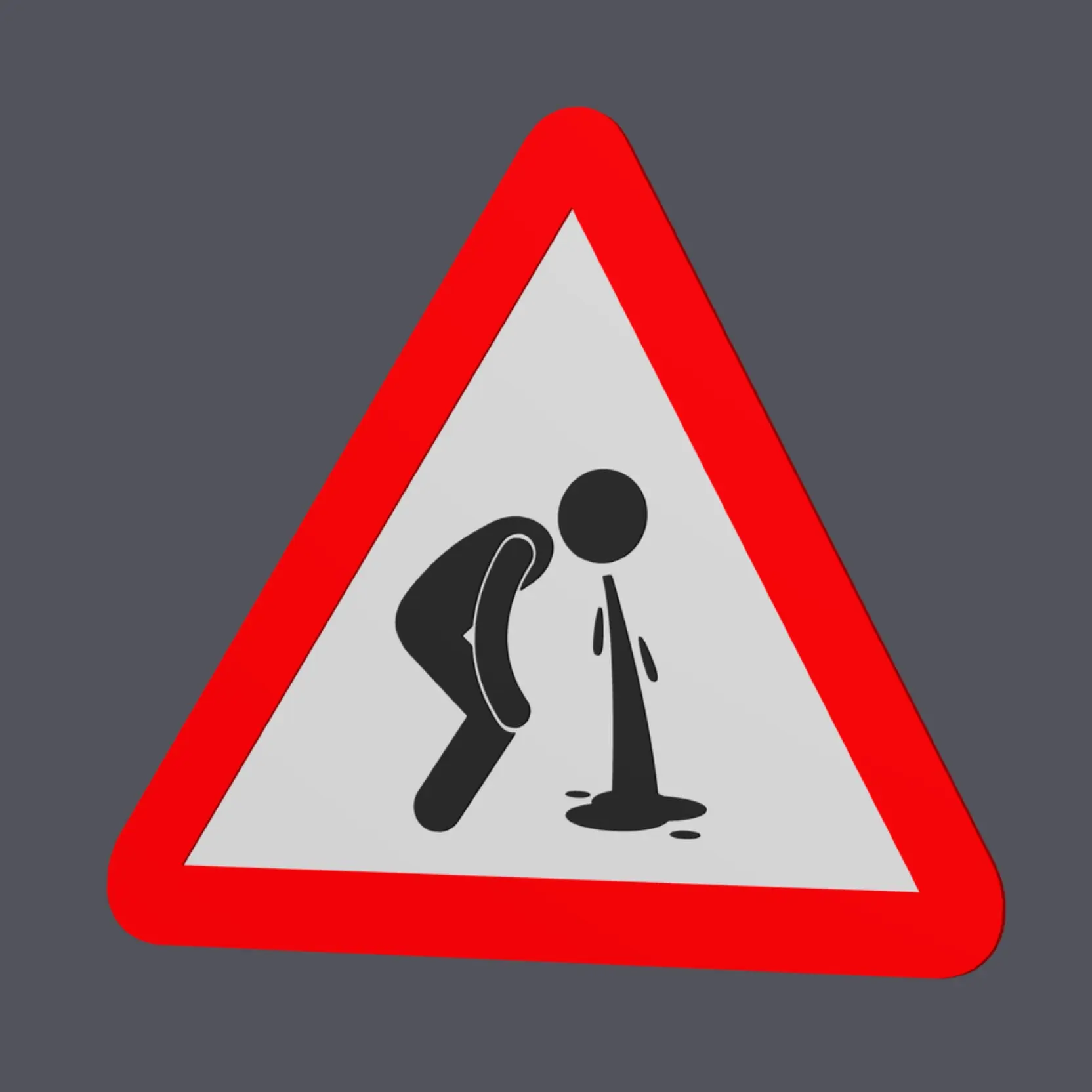 3D Printer Files | 3MF File | Vomit Warning - Traffic Sign - Wall Art ...