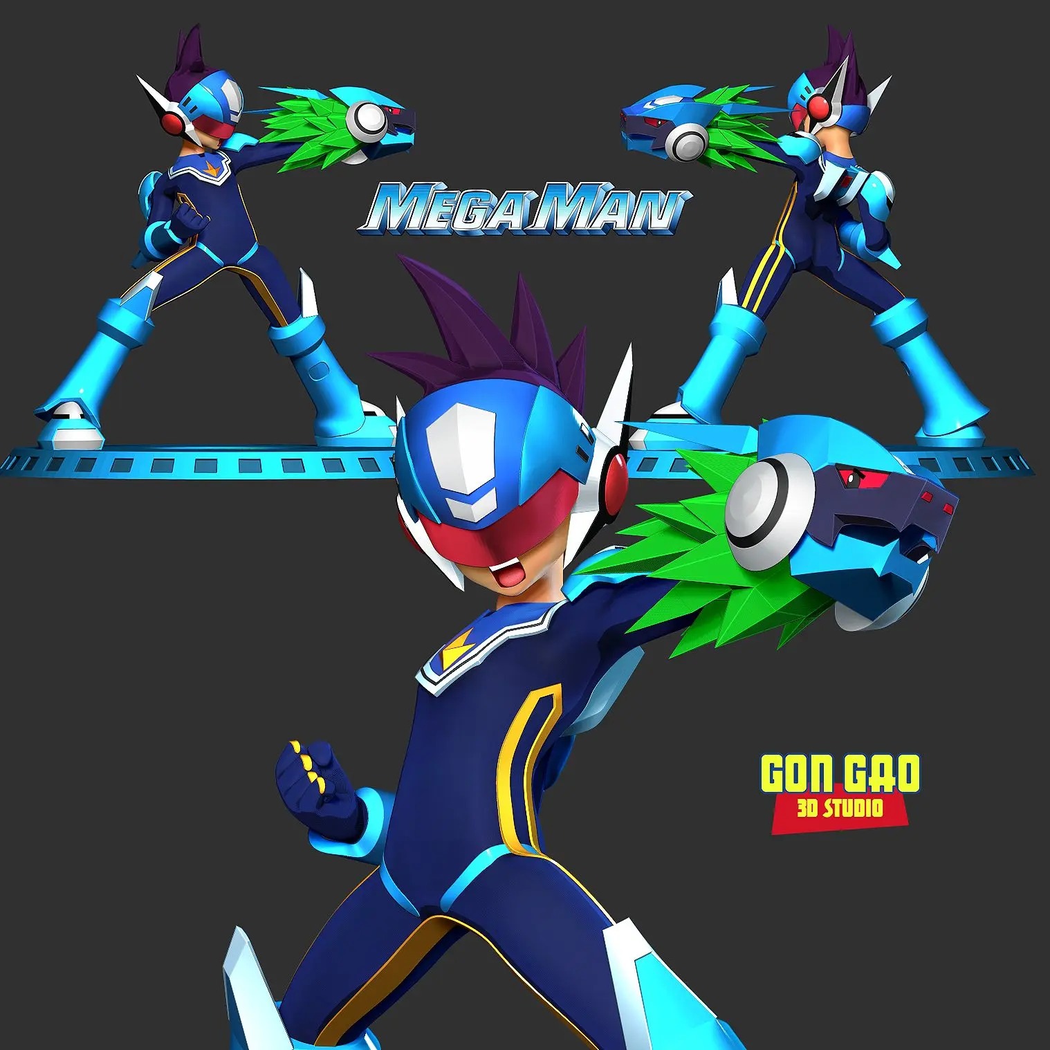 Characters & Creatures STL Download - Mega Man Star Forceby nlsinh
