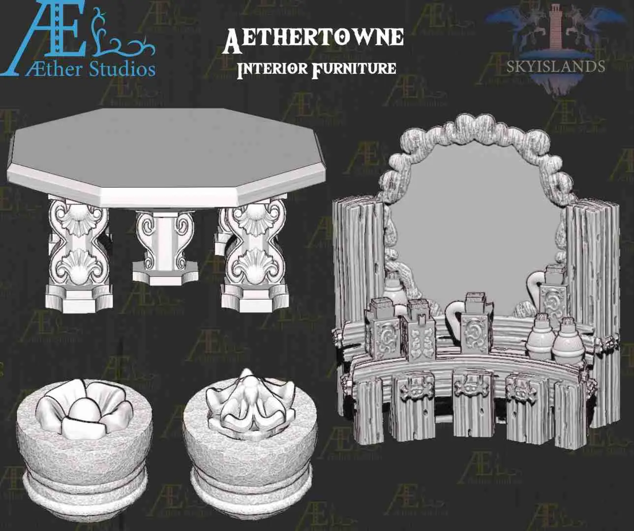 Other STL Download - KS3AET04 - Aethertown Interior Furnitureby Aether ...