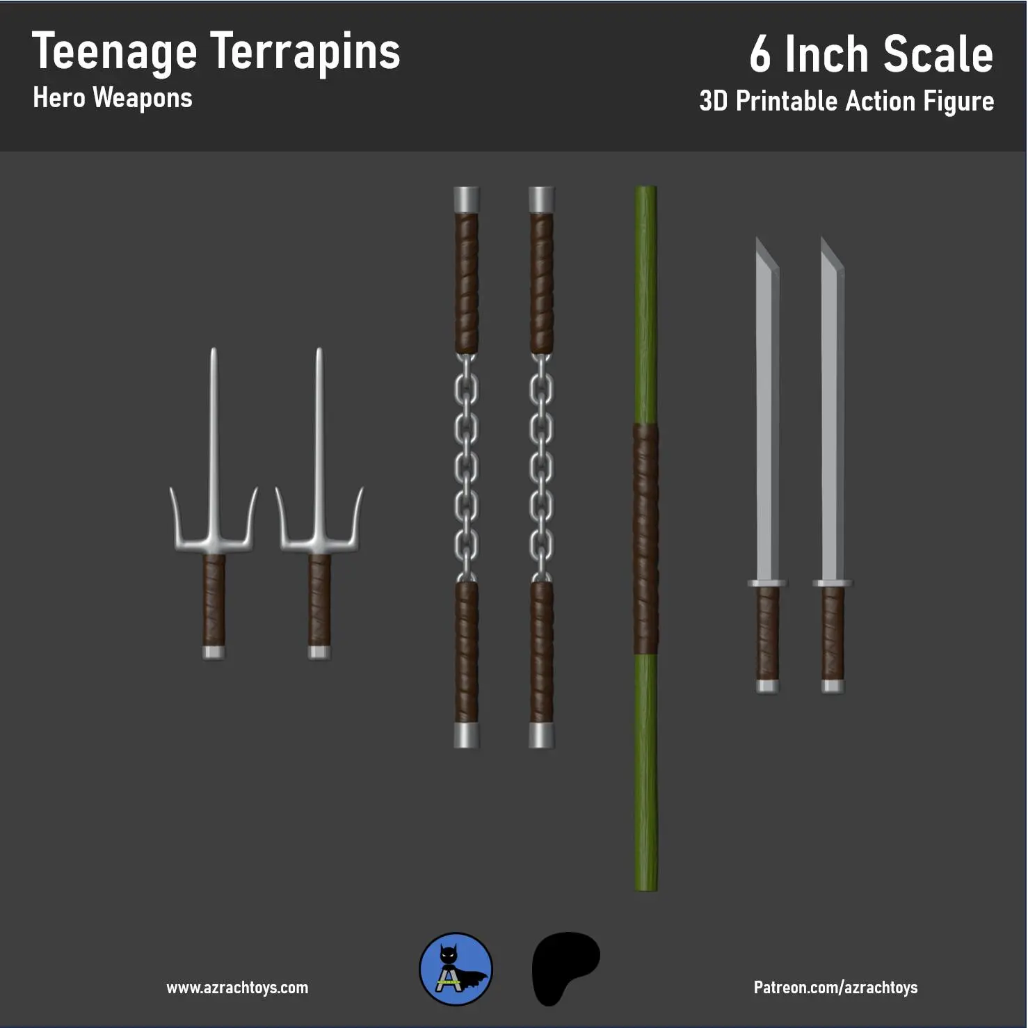 Other STL Download - Terrapin Weapons Packby AzrachToys