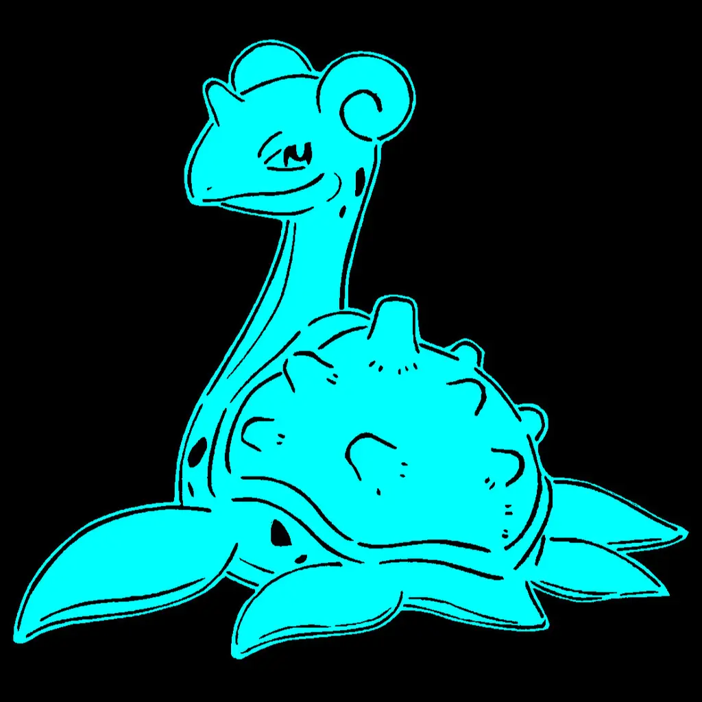 Free Digital Art STL Download - 131 Lapras stencil + 2Dby SMT_M 🦊