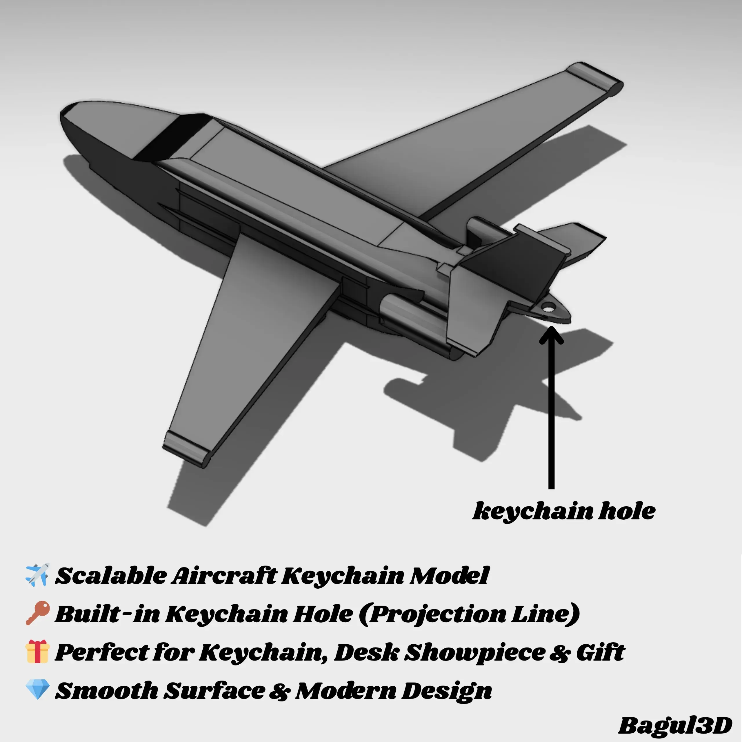 Drones & Aircraft STL Download - 3D Jet Keychain Model – Desk Showpiece ...