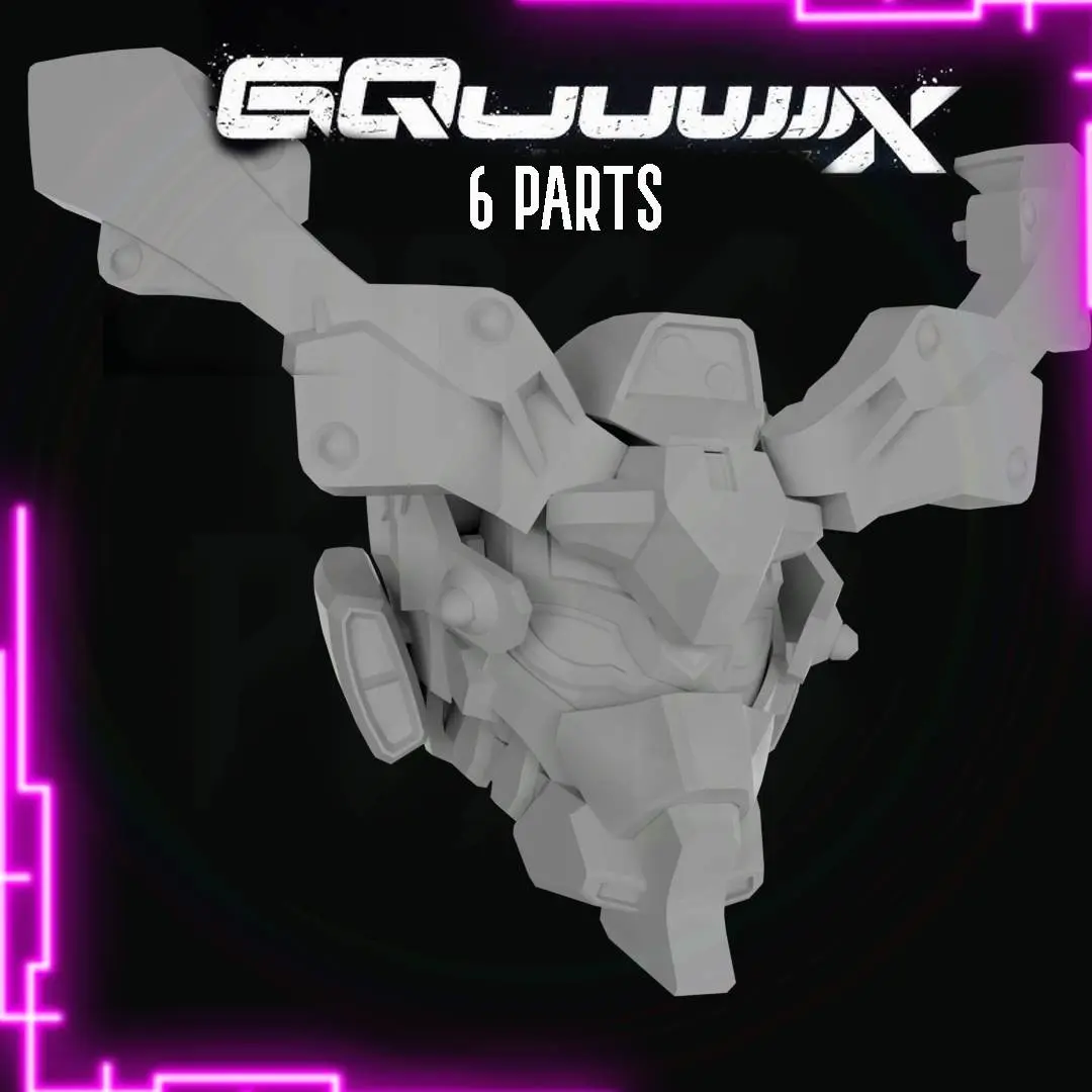 Robots & Mechs STL Download - GUNDAM - GQUUUUX Buildable Headby BOSSposes