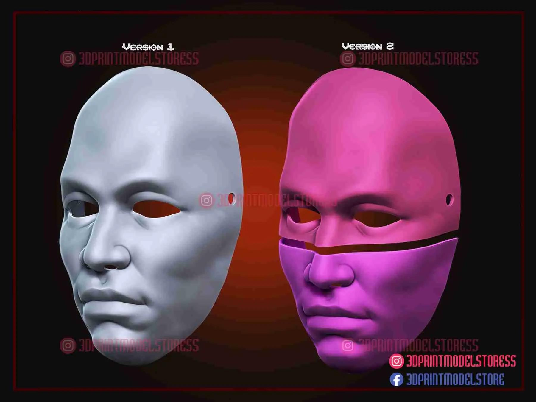 Cosplay STL Download - Netflix Hellbound Mask Cosplay - Halloween ...