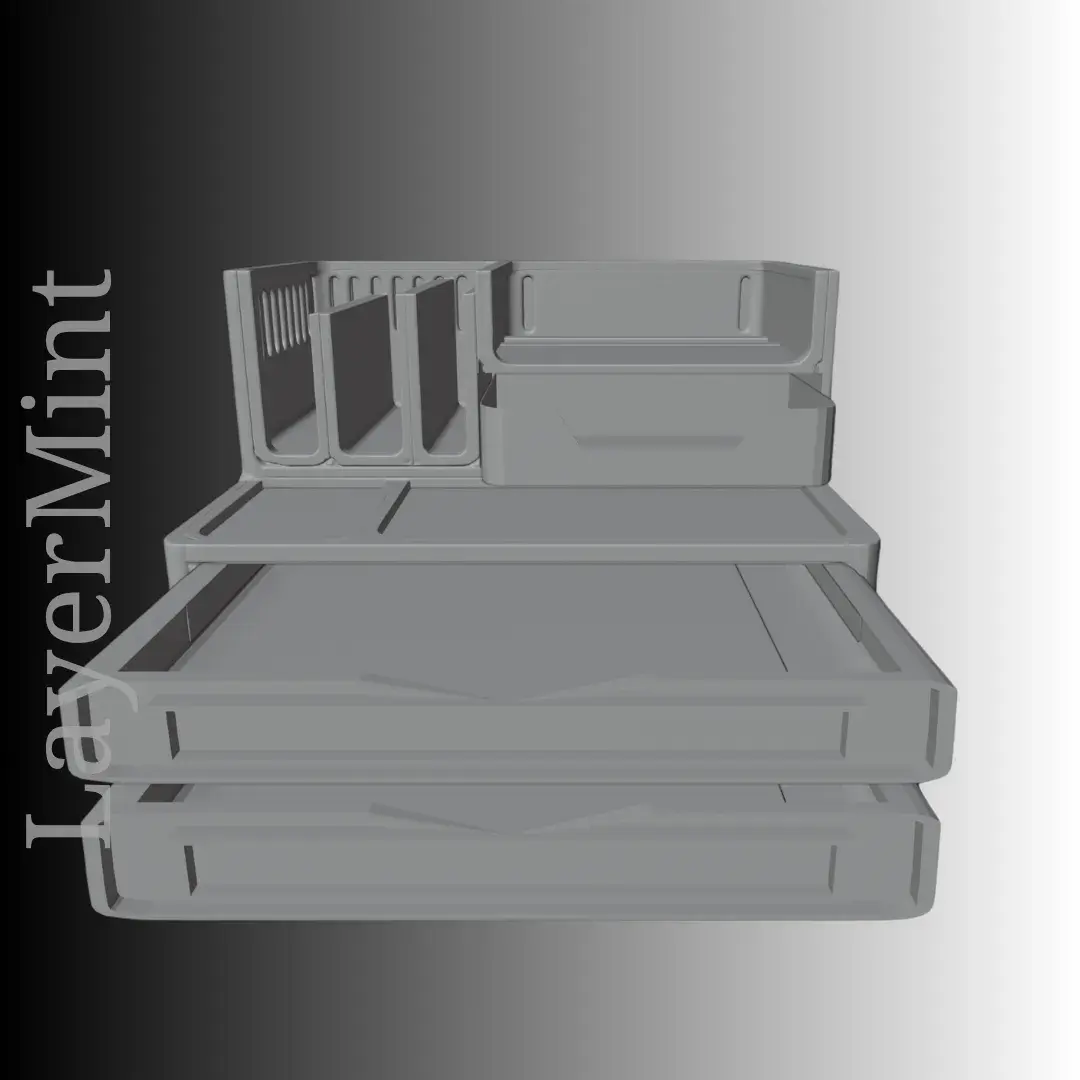 Other STL Download - Modern Desktop Organizer with 3 Drawers - STL ...