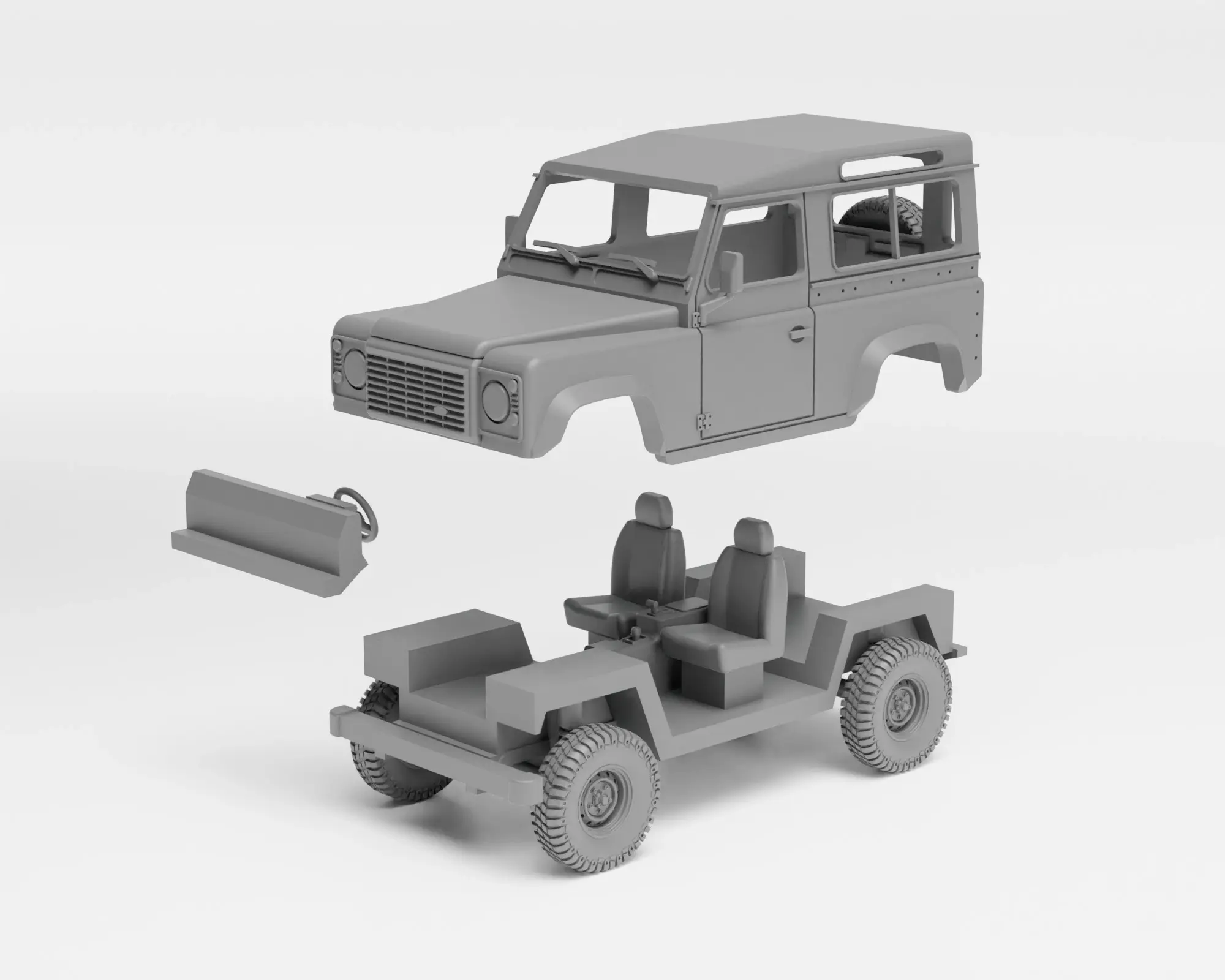 Other STL Download - Land Rover Defender 90 - H0 scale car model kitby ...