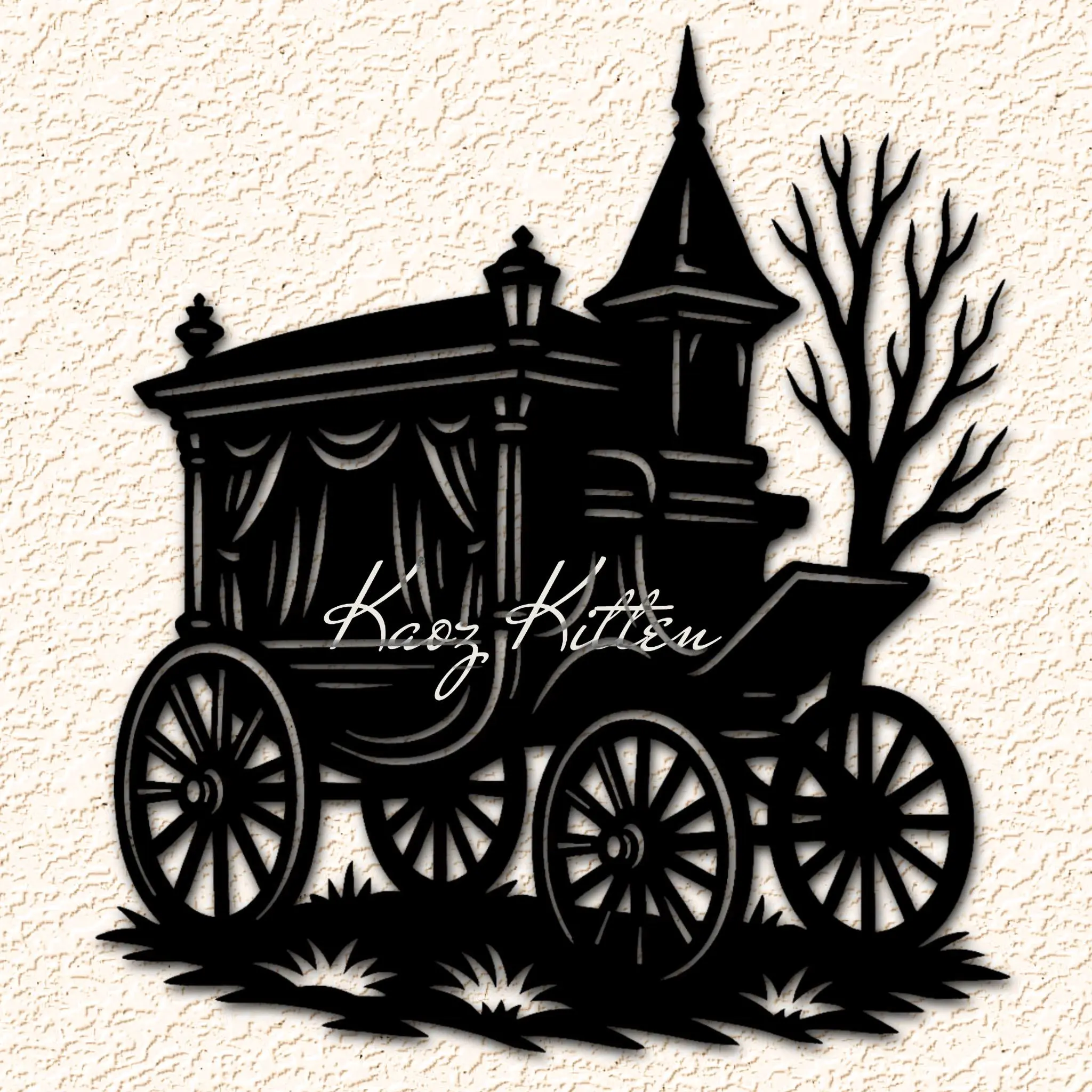 Other STL Descarga - Eerie Haunted Carriage Wall Art Home Decor - Kaoz ...