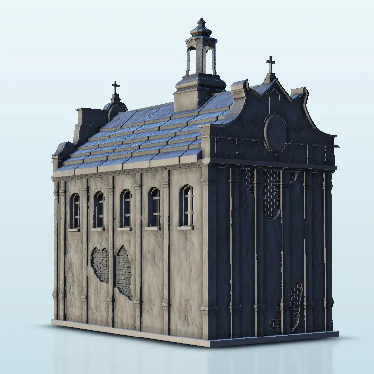 Baroque church damaged - terrain WW2 scenery historical mini | 3D ...