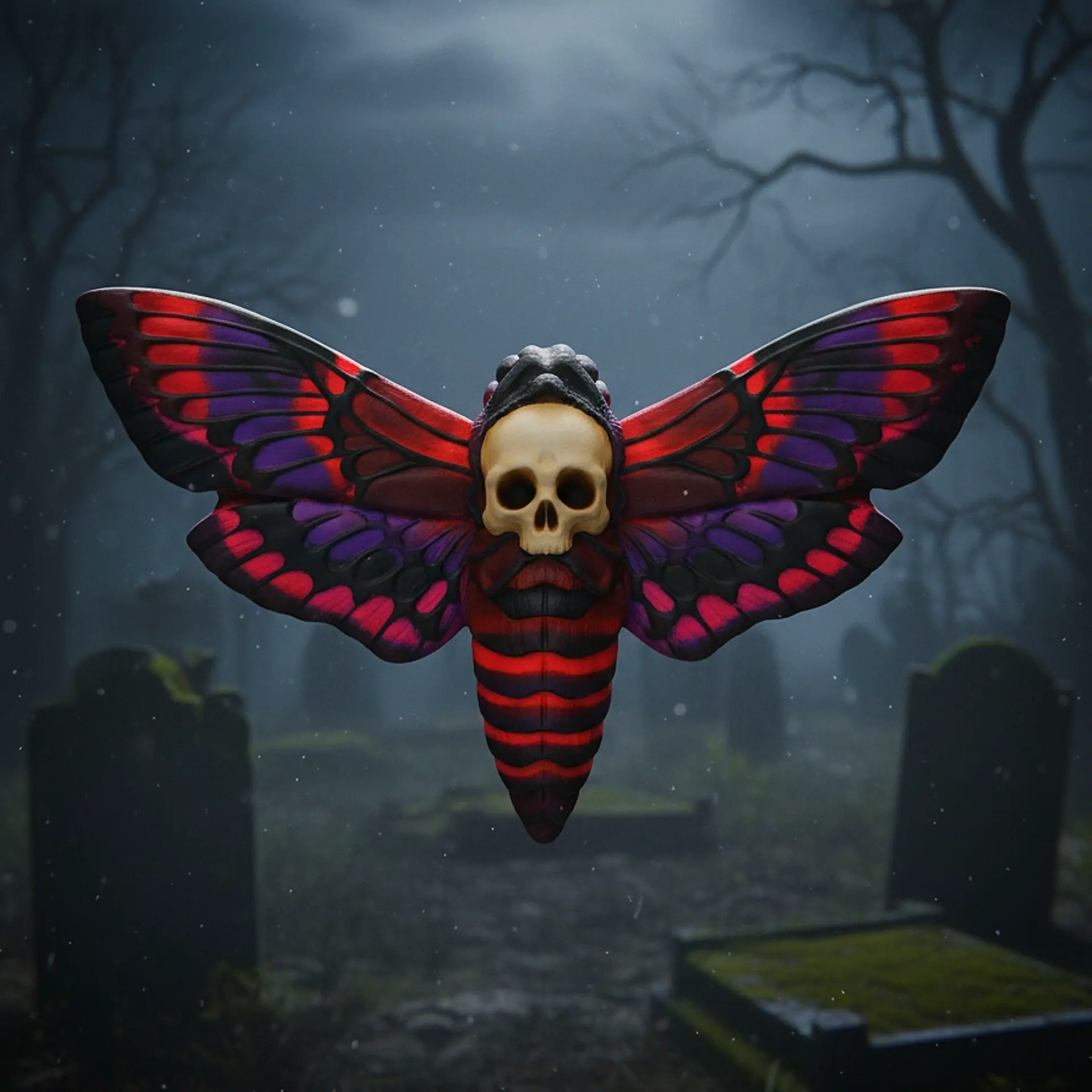 Free Other STL Download - GOTHIC SKULL MOTH - DECORATIVEby TREXDETH