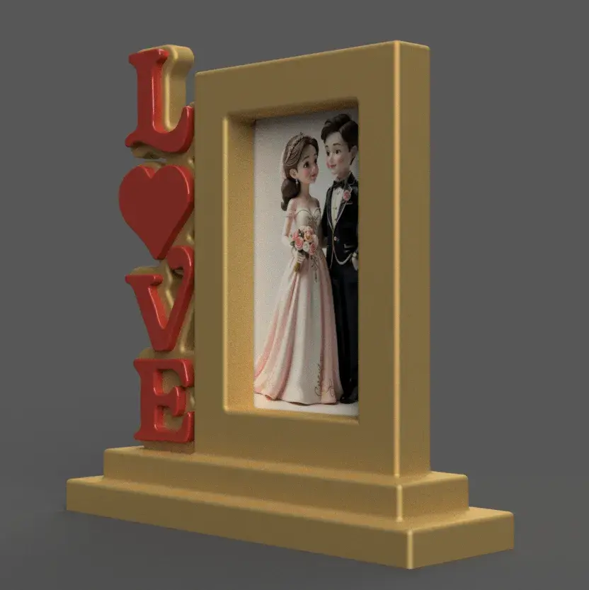 Home Decorations & Ornaments STL Descarga - LOVE Photo Frame 3D Model ...