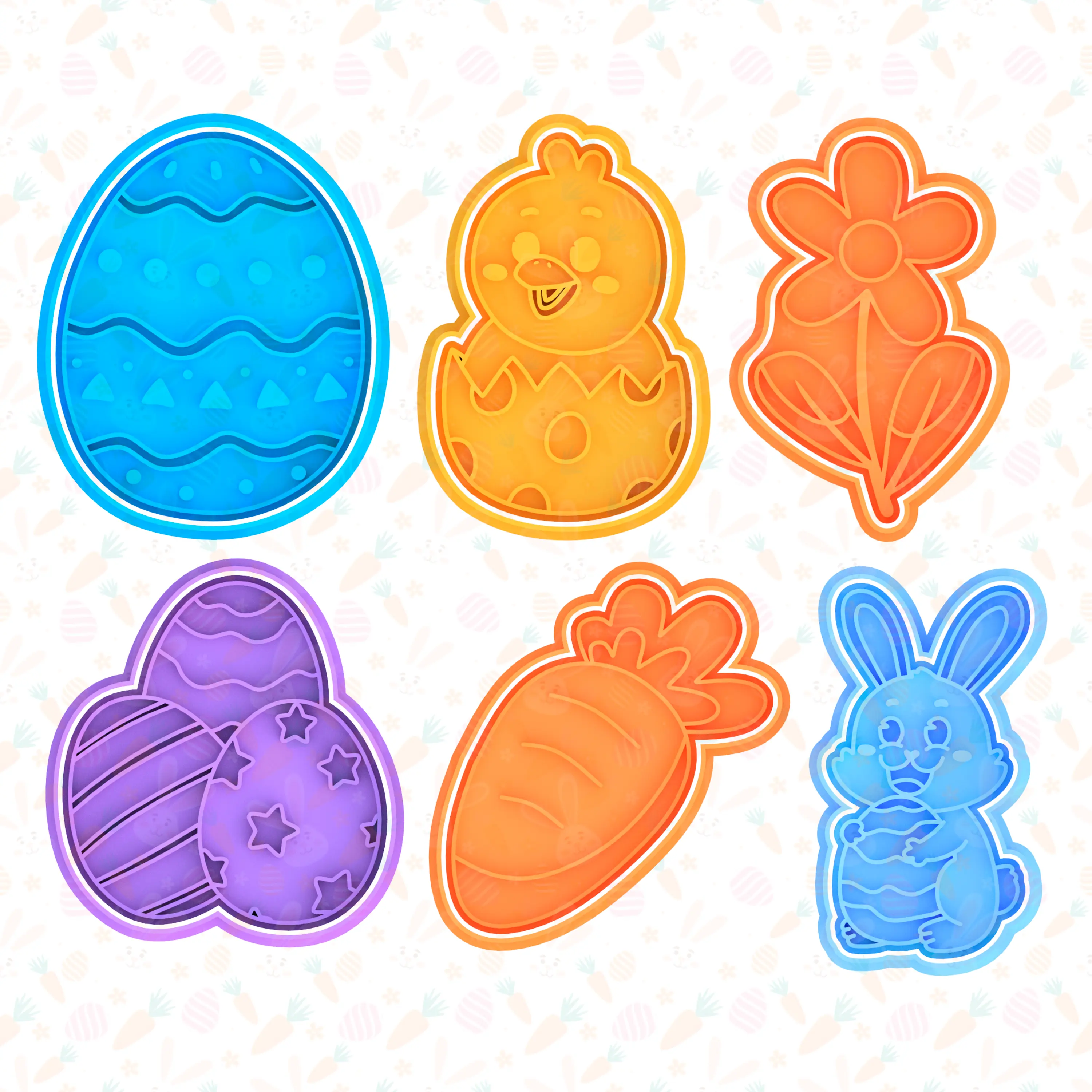 Other STL Download - Happy Easter cookie cutter set of 6by Mira3D