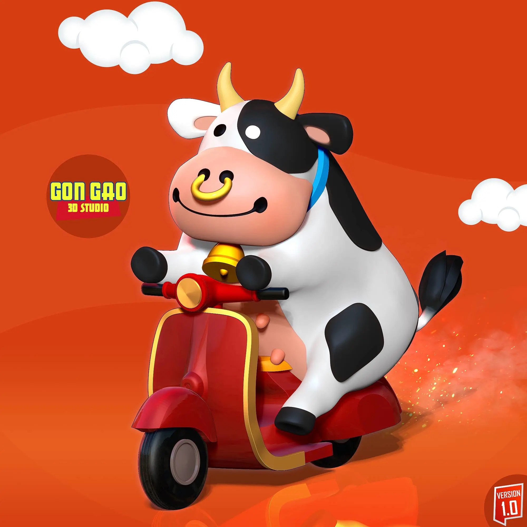 Digital Art STL Download - Moo Moo - Mario Kart Worldby nlsinh