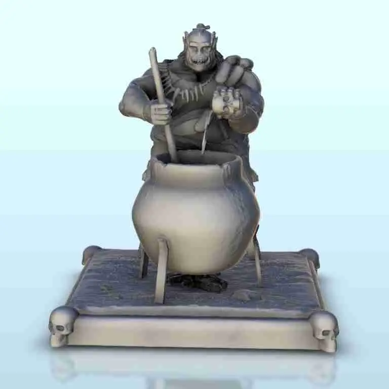 Other STL Download - Orc cook with pot 8 - miniatures warhammer figure ...