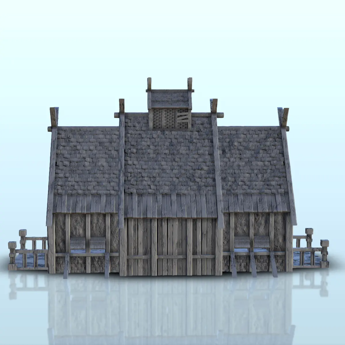 Other STL Download - Large Viking building with double entrance and ...