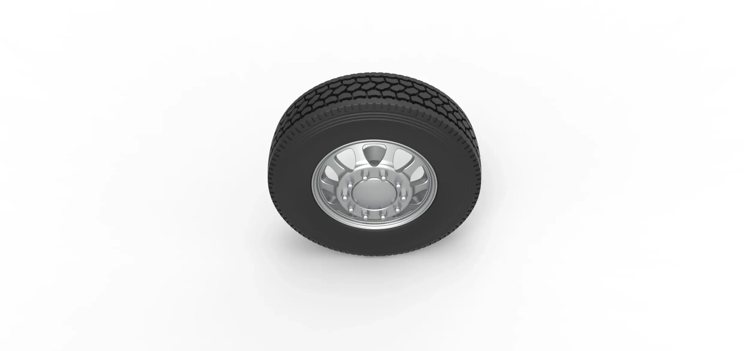 Vehicles & Machinery STL Download - Front custom wheel of semi truck V5 ...
