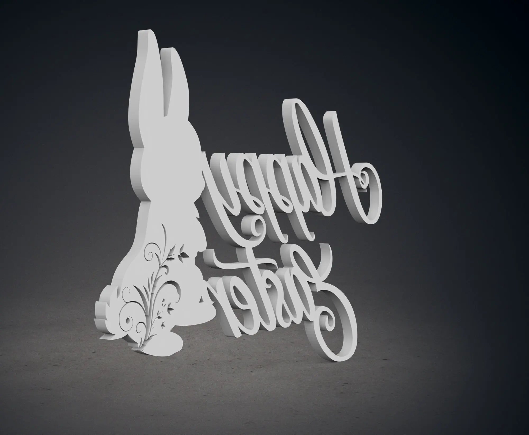 Digital Art STL Download - HAPPY EASTER SIGNby César_Cruz