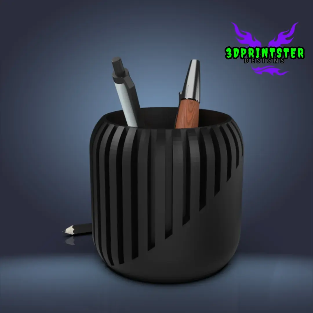 3D Printer Files | 3MF File | Stylish Striped Desk Decor | Creality Cloud