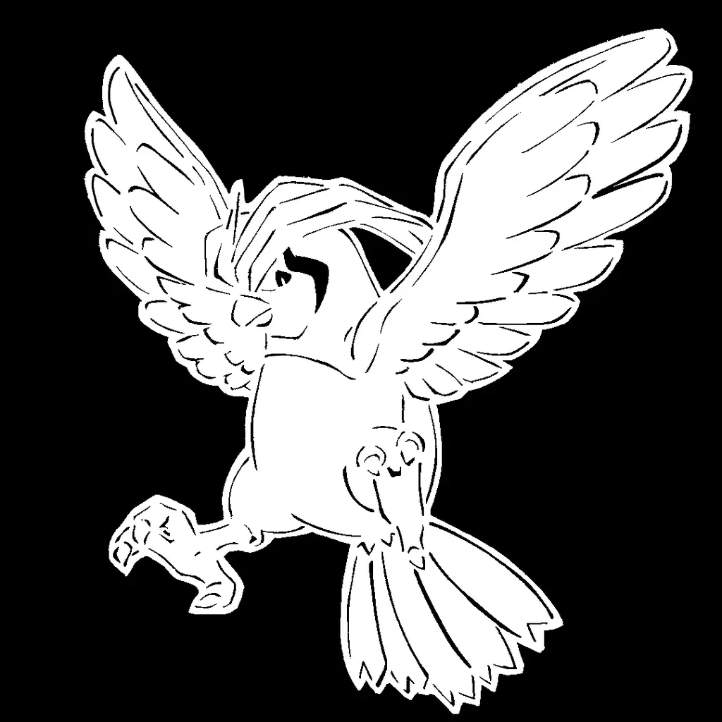 Free Digital Art STL Download - 017 Pidgeotto stencil +2Dby SMT_M 🦊