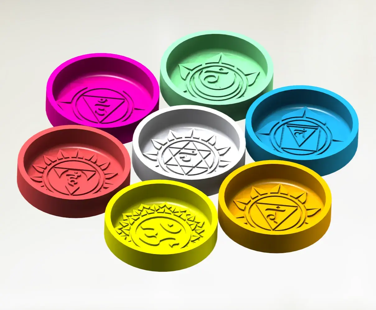 Other STL Download - 7 Chakra Candle Mold Set STL – 3D Printable Wax ...