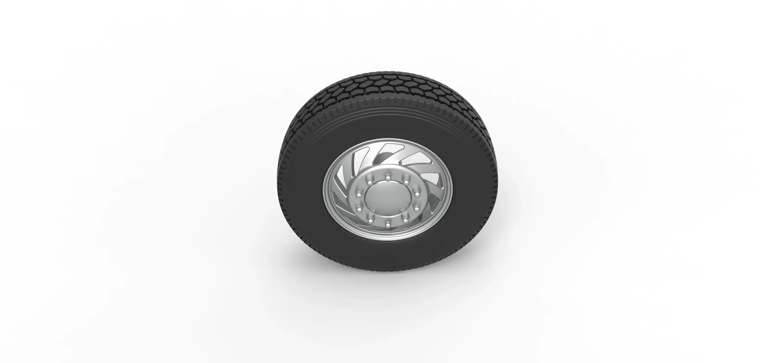 Vehicles & Machinery STL Download - Front custom wheel of semi truck ...
