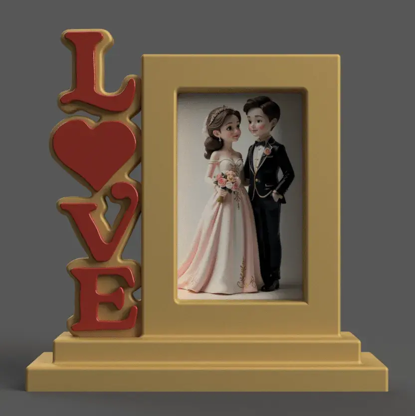 Home Decorations & Ornaments STL Descarga - LOVE Photo Frame 3D Model ...