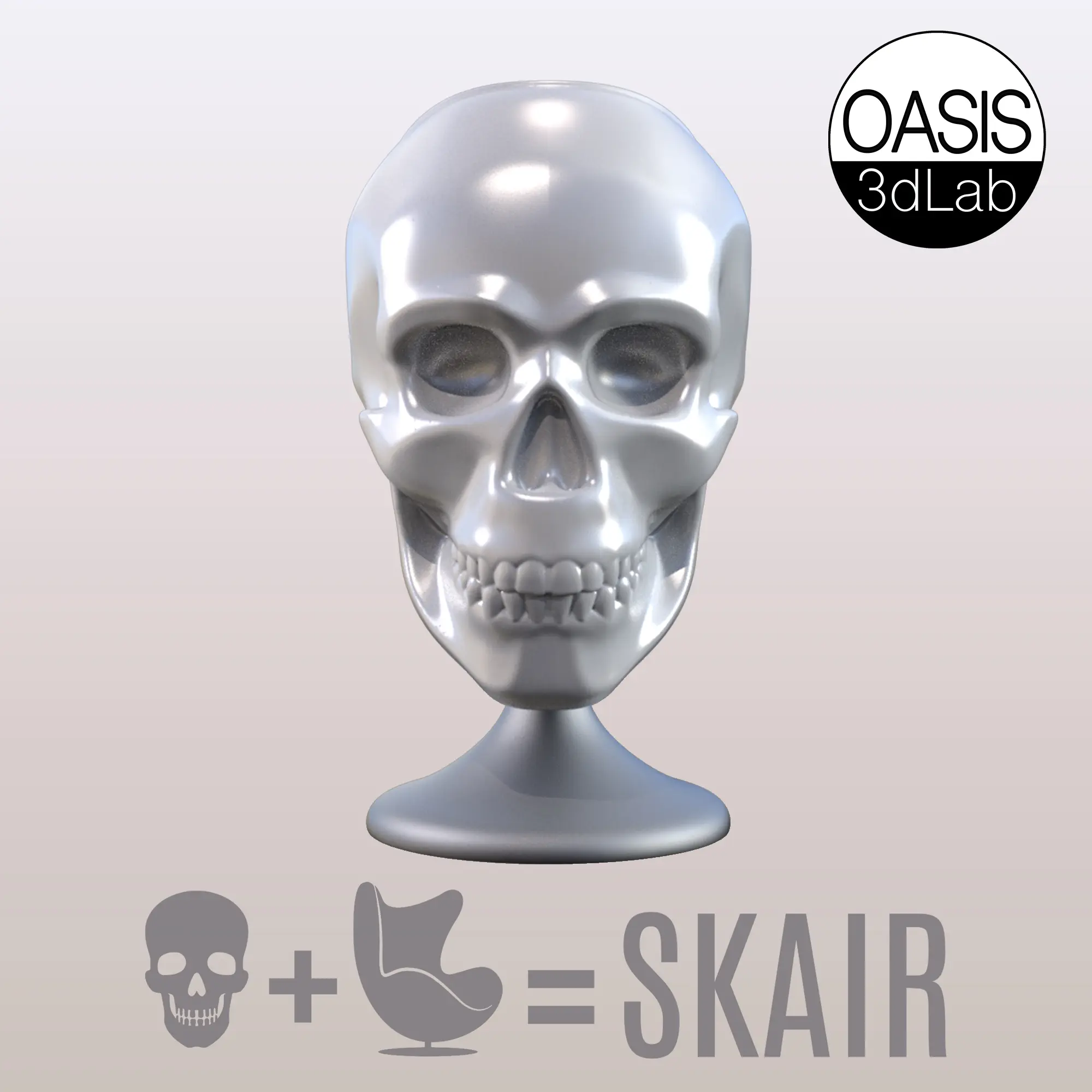 Digital Art STL Download - SKULL CHAIR ART DECORATIONby Oasis3dlab