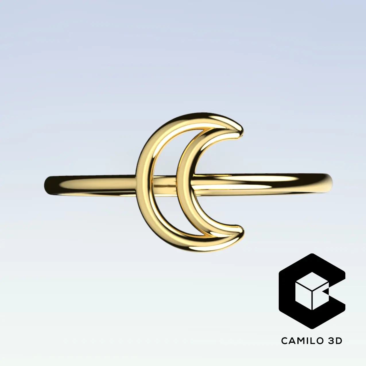 Jewelry & Accessories STL Download - Moon Ringby Camilo 3D