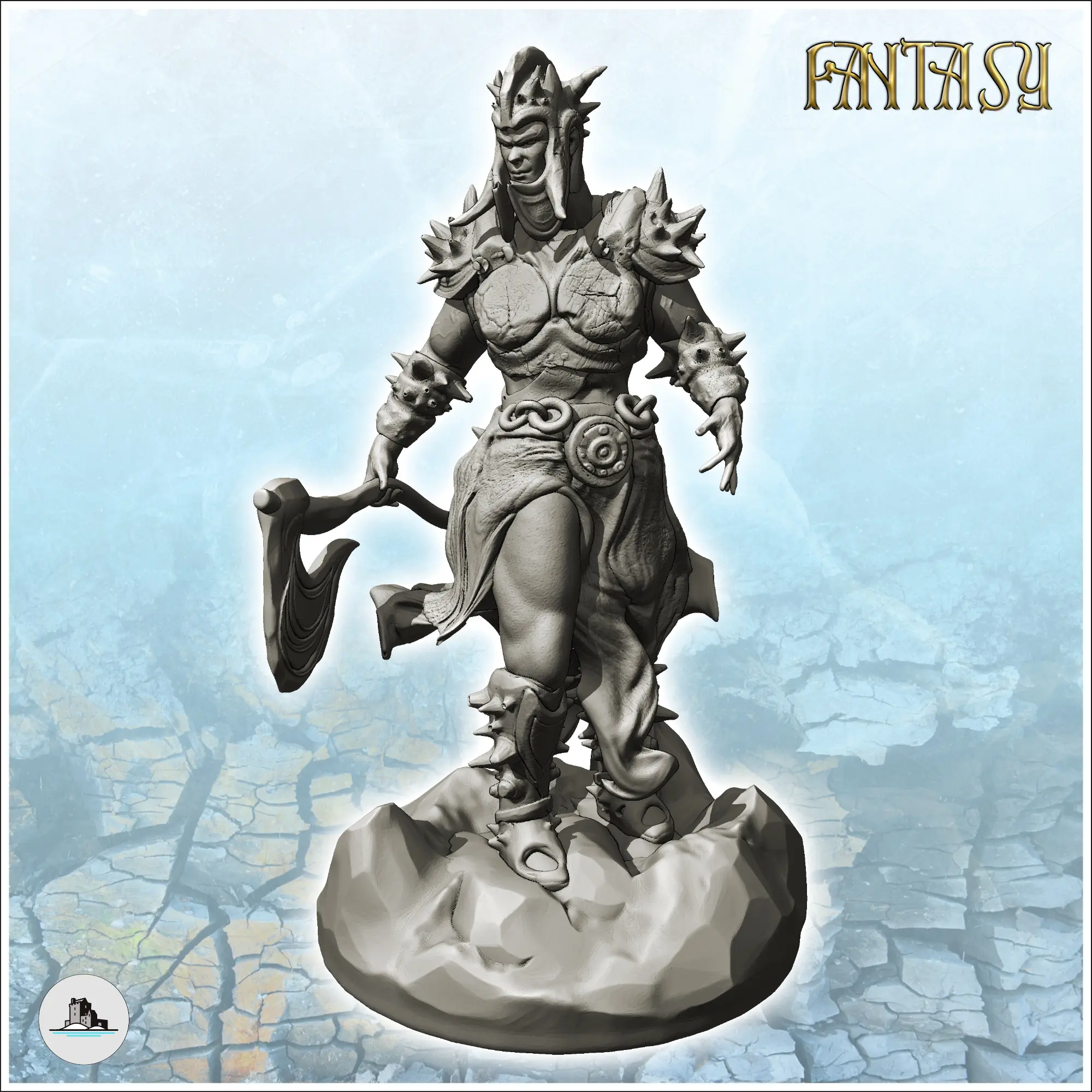 Characters & Creatures STL Download - Ares Mars in war gear with ax (2 ...