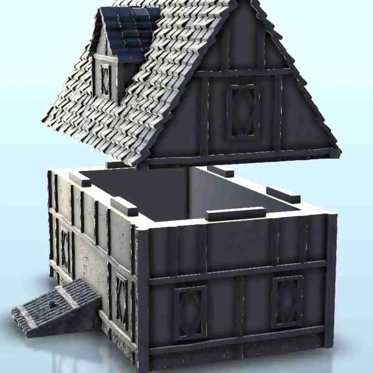 Other STL Download - Medieval house with cellar exterior entrance 4 ...