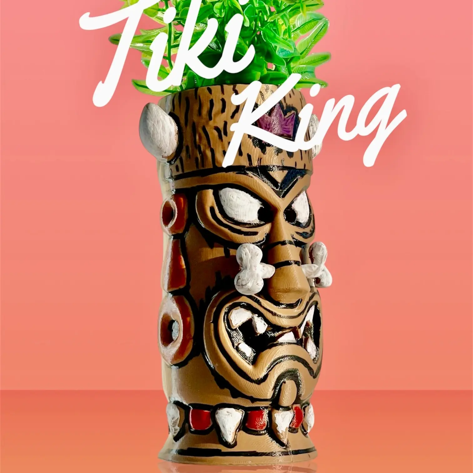 Home Decorations & Ornaments STL Download - TIKI KING PLANTER -MUG ...