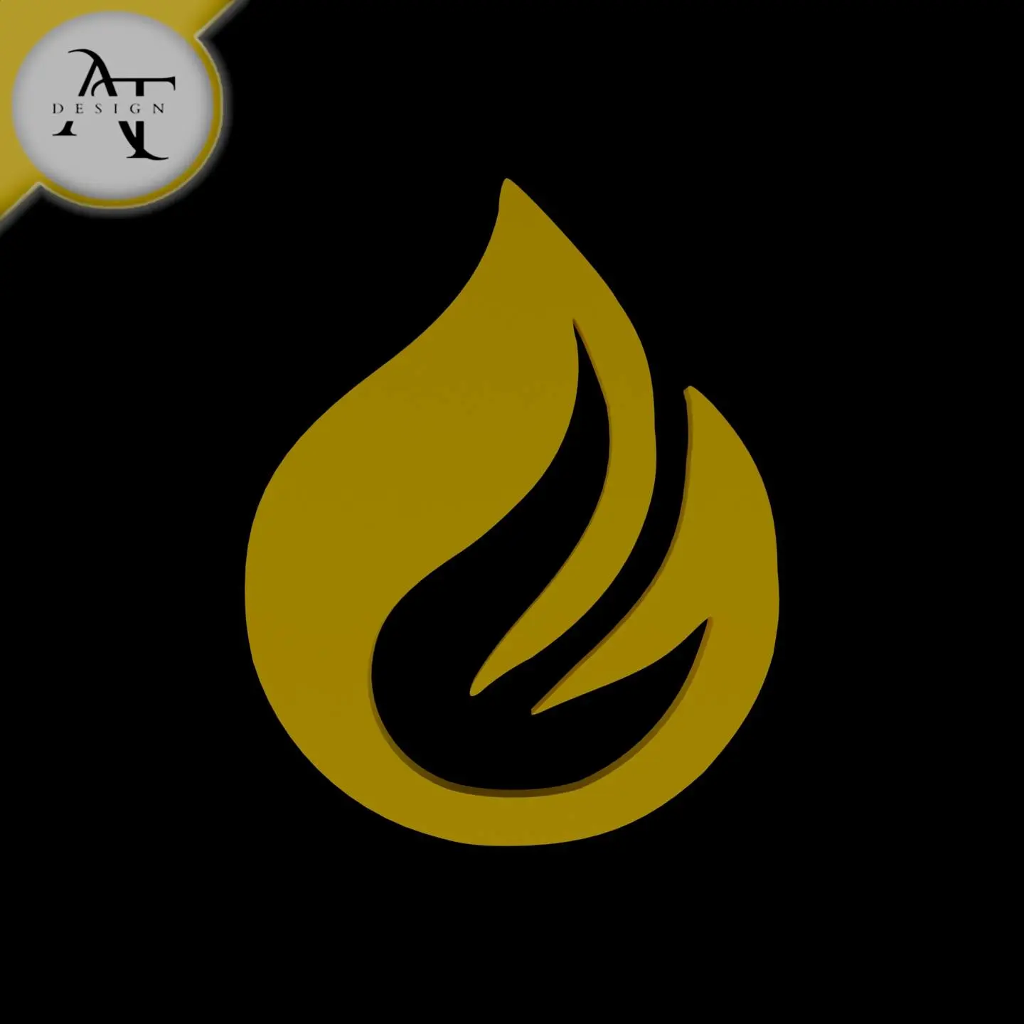 3D Printer Files | 3MF File | Simple Flame Symbol - 2D Art | Creality Cloud