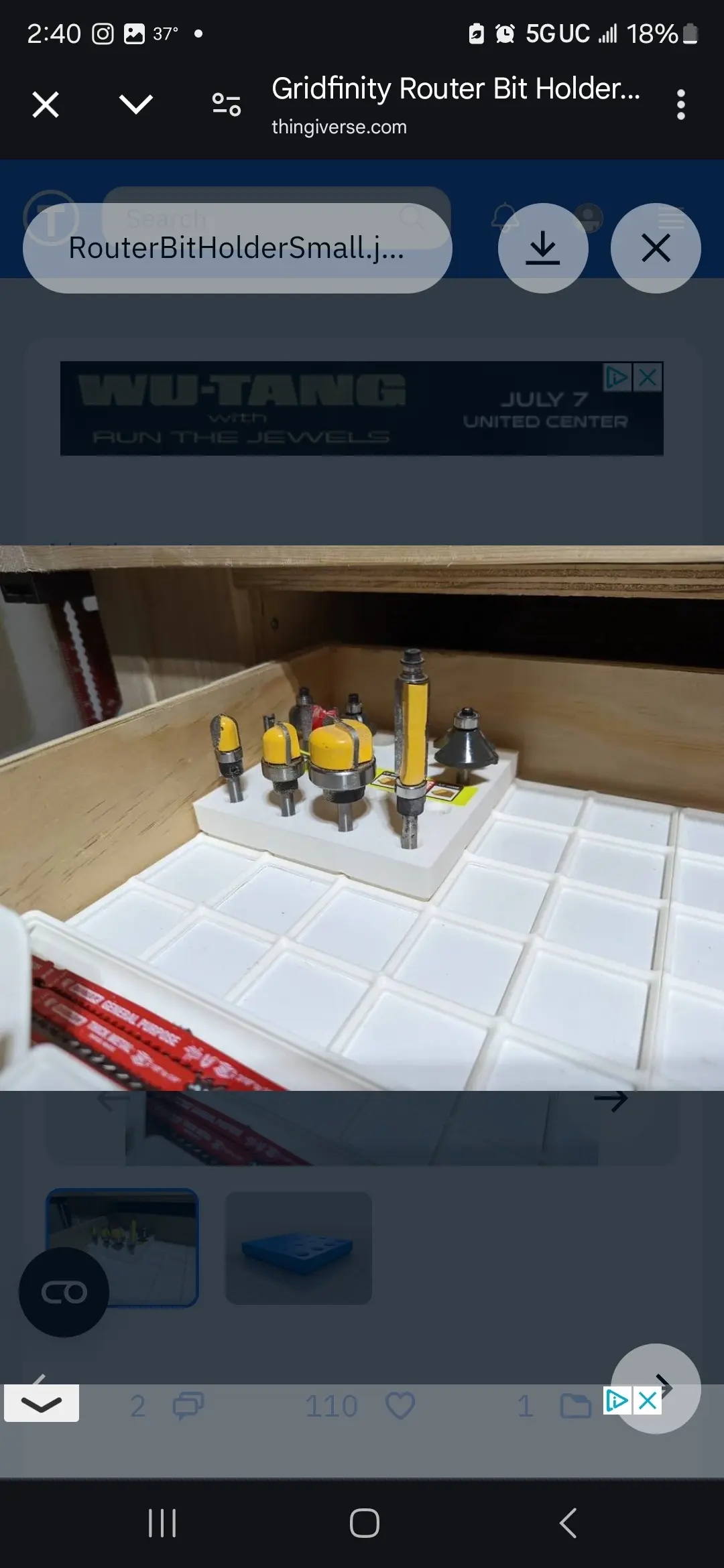 Free Other STL Download - Gridfinity router bit holder by Billy Kokkalias