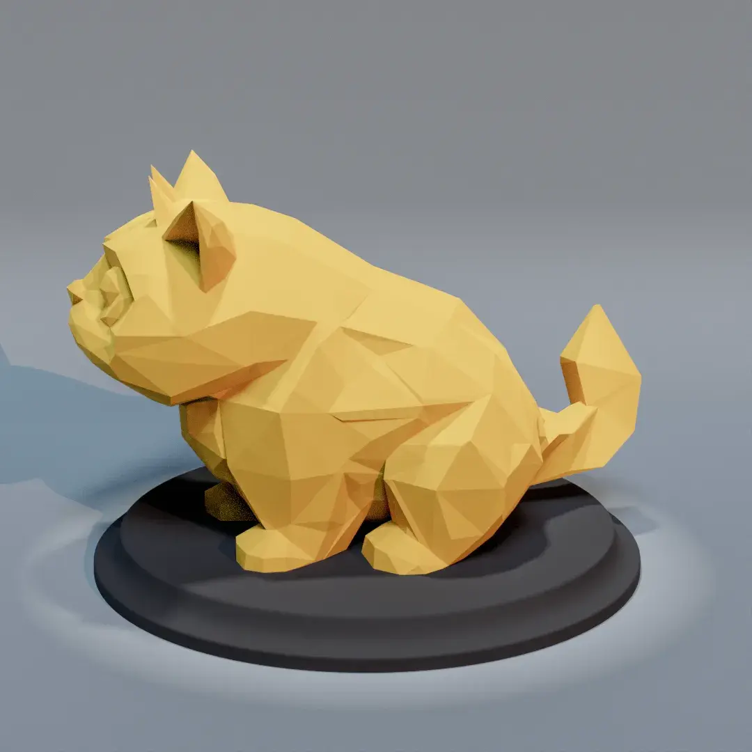 3D Printer Files | 3MF File | Cute Cat - Low Poly | Creality Cloud
