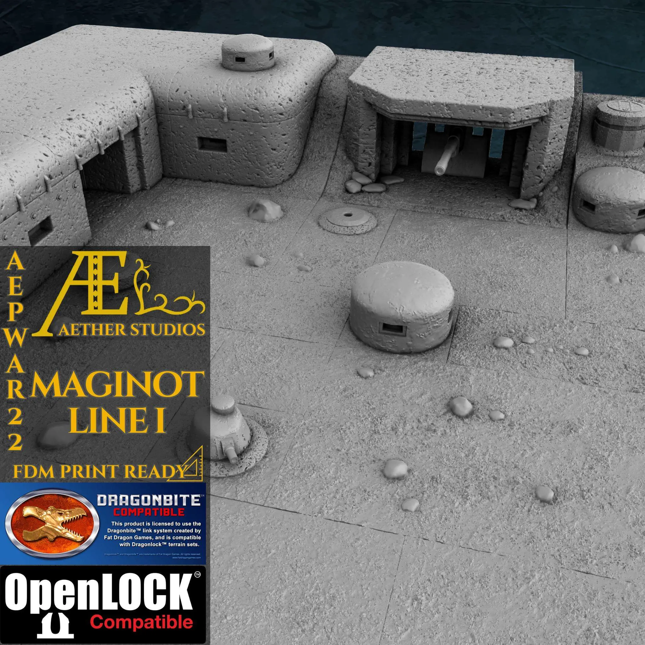 Props & Terrain STL Download - AEPWAR22 - Maginot Line 1by Aether Studios