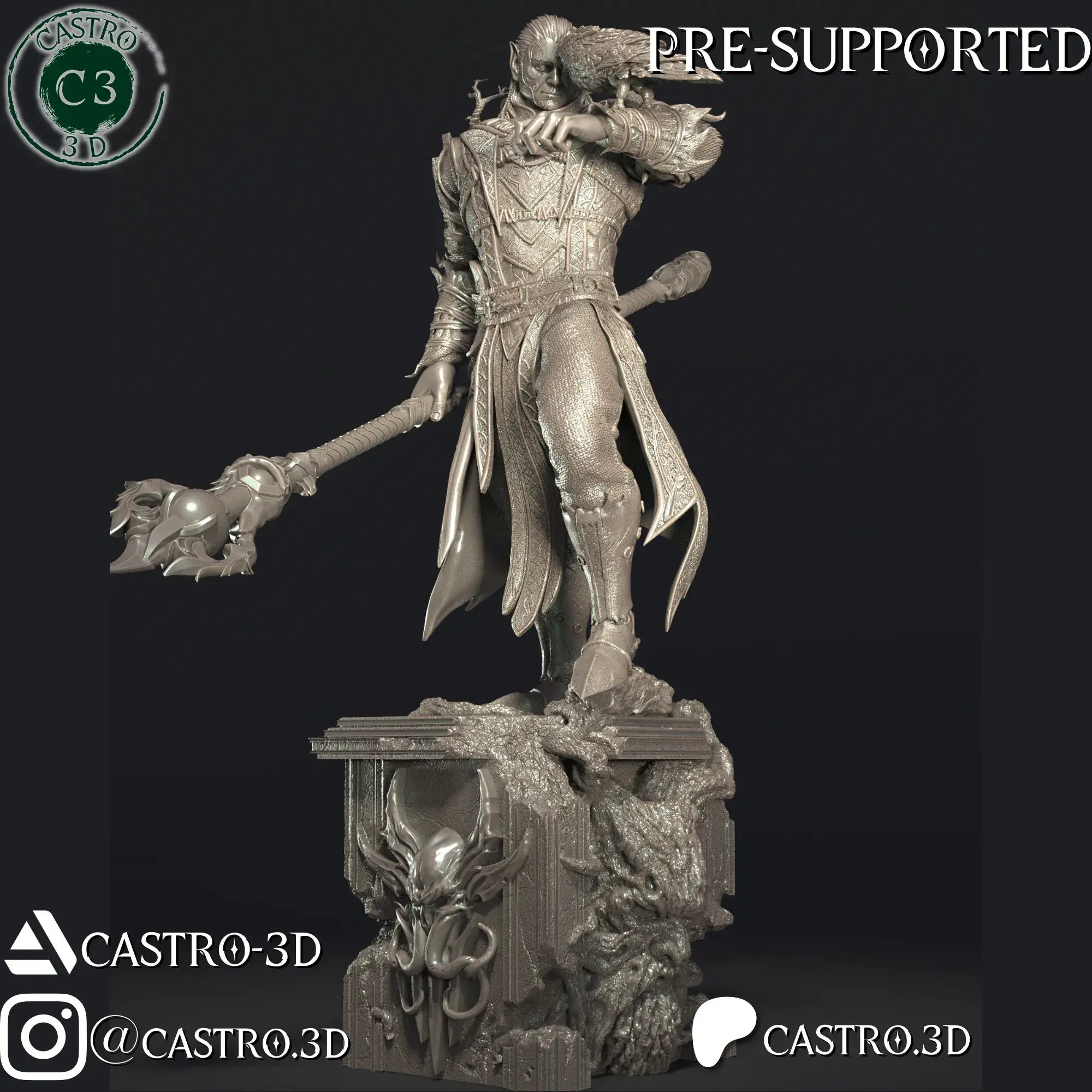 Board Games & Card Games STL Download - Halsin - BG3 Miniature ...