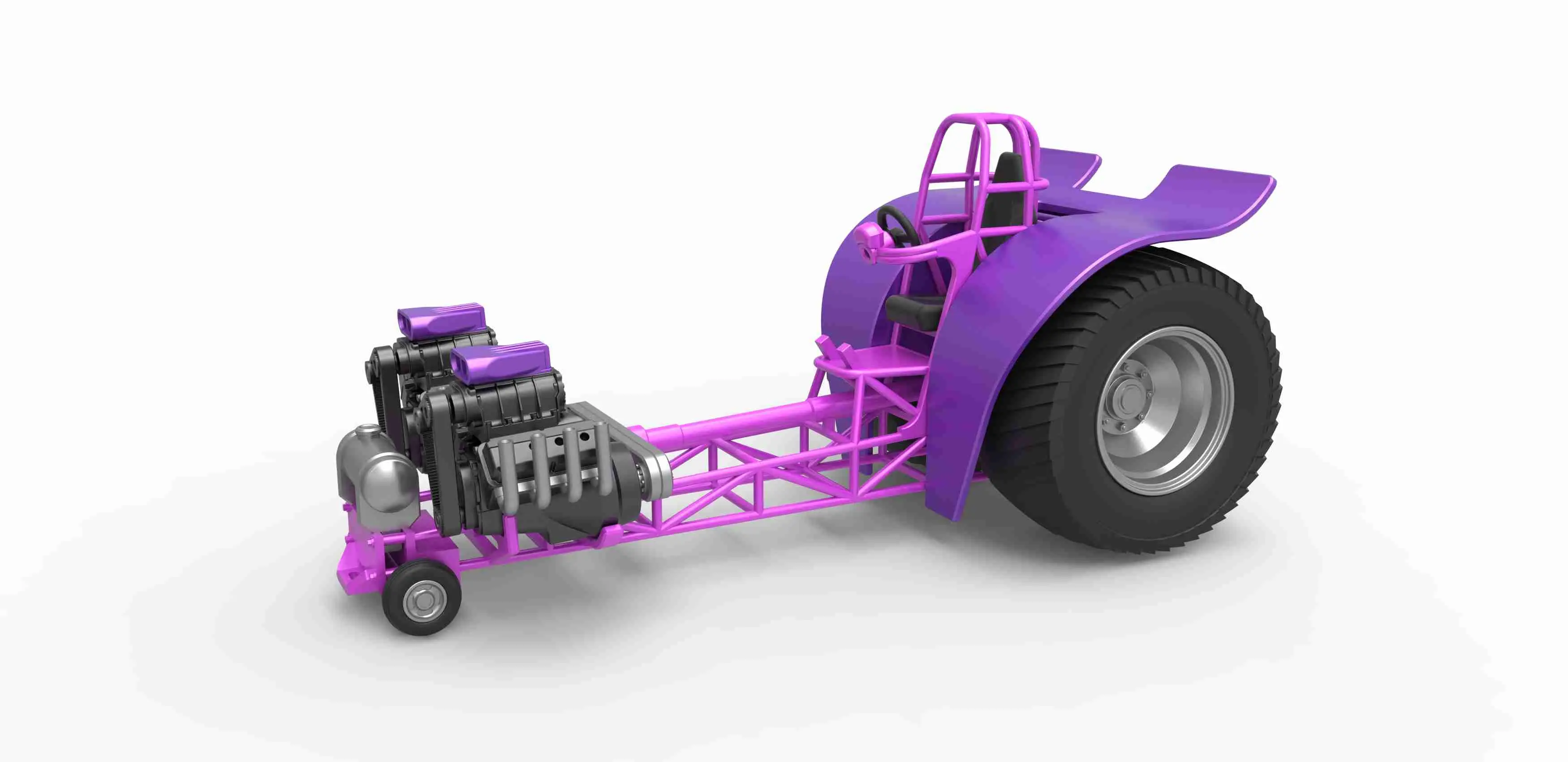 Pulling tractor with 2 engines V8 Version 2 Scale 1:25 | 3D models ...