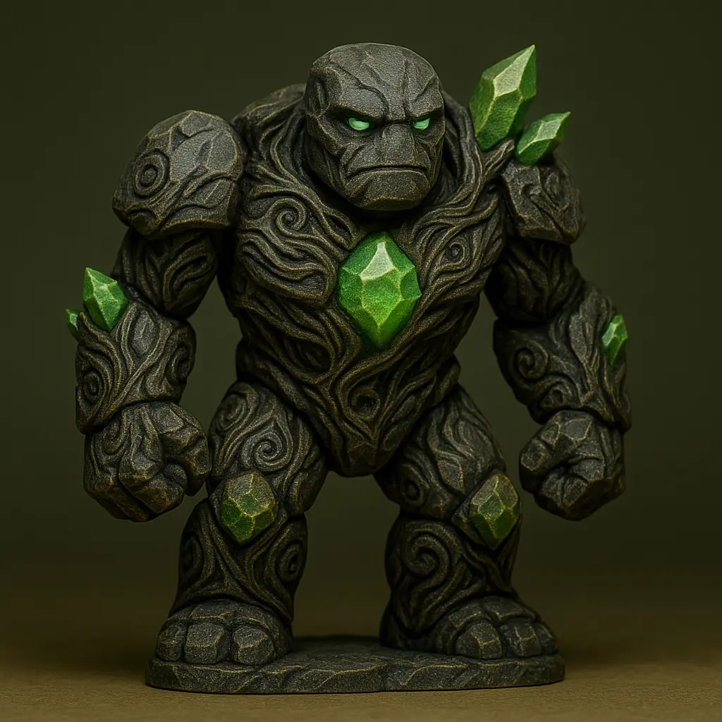 Free Characters & Creatures STL Download - Emerald Stone Golemby ...