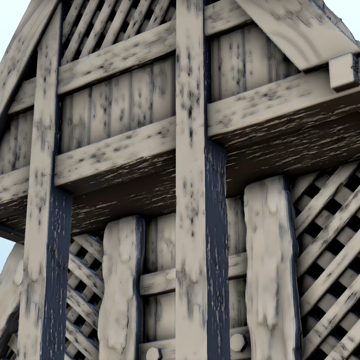 Viking building with bevelled roof and wooden column (6) - s | 3D ...