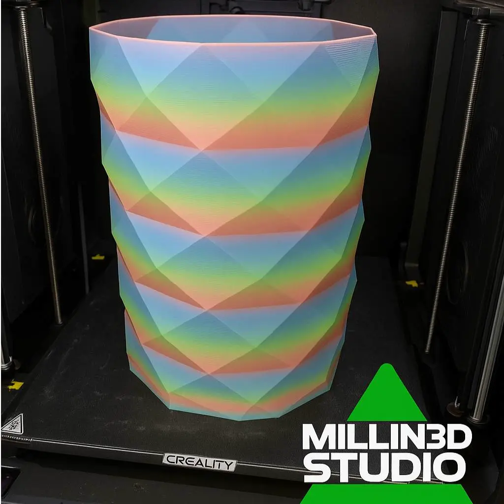 3D Printer Files | 3MF File | Cute Geometric Waste Basket Trash Can Decor | Creality Cloud