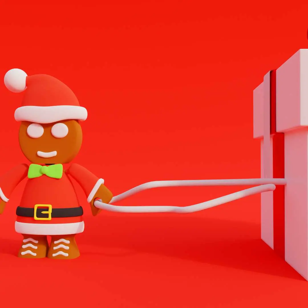 Other STL Download - Santa Gingerbread man with giftby Anukalpgenesis3d