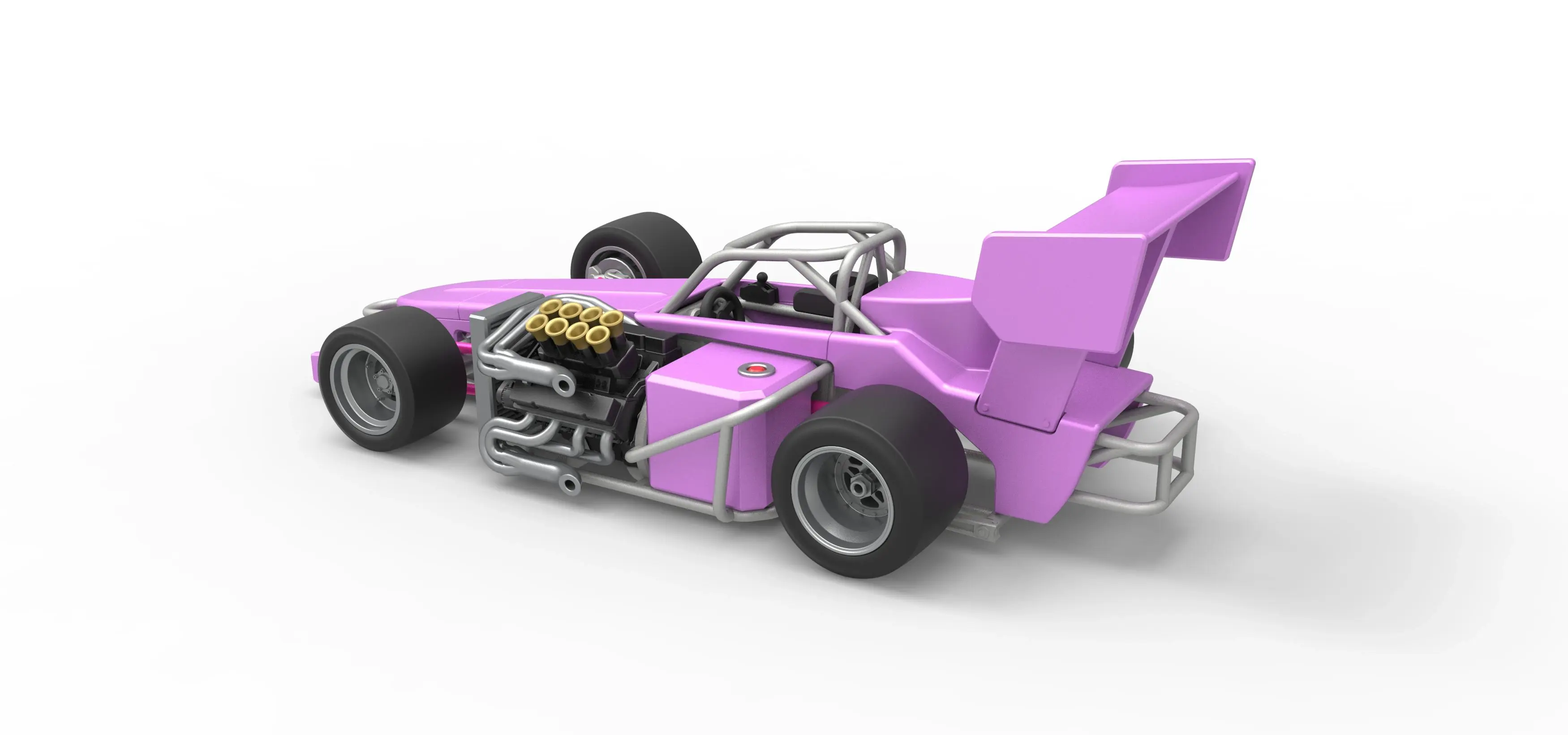 Vehicles & Machinery STL Download - Supermodified front engine race car ...