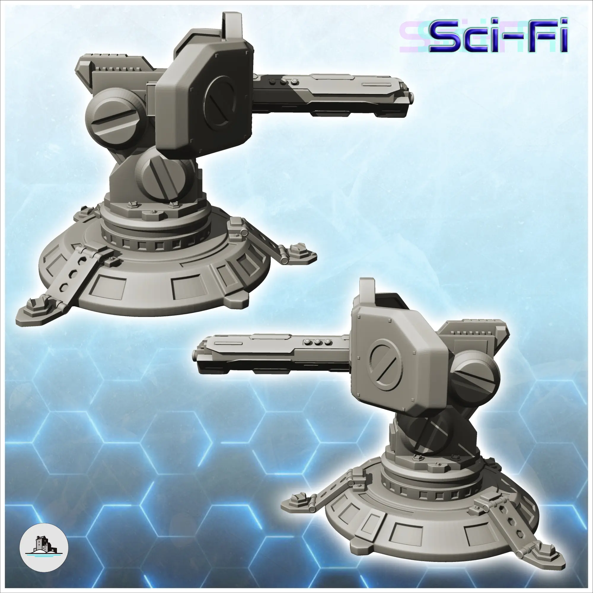 Miniature Games & Accessories STL Download - Ion gun turret with shield ...