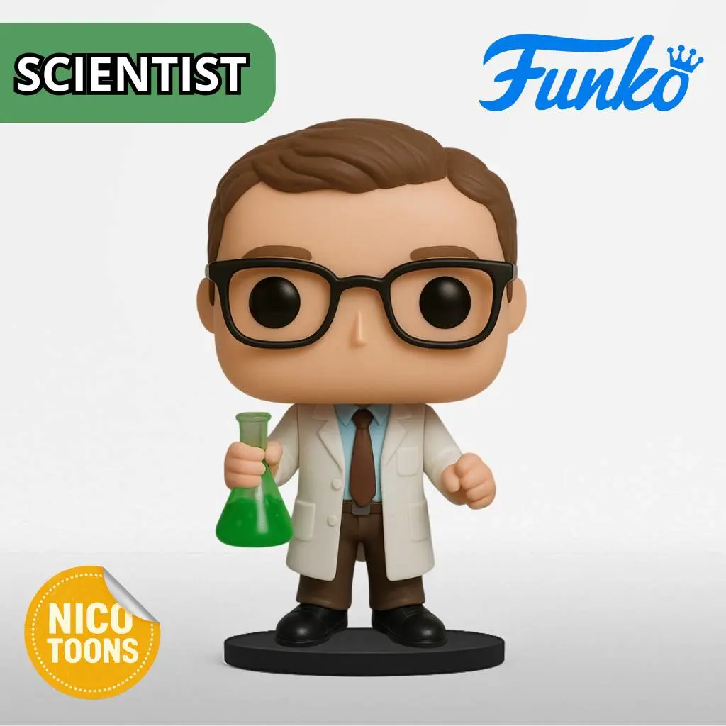 Sculptures & Artworks STL Download - Scientist Funko Pop - Maleby NicoToons