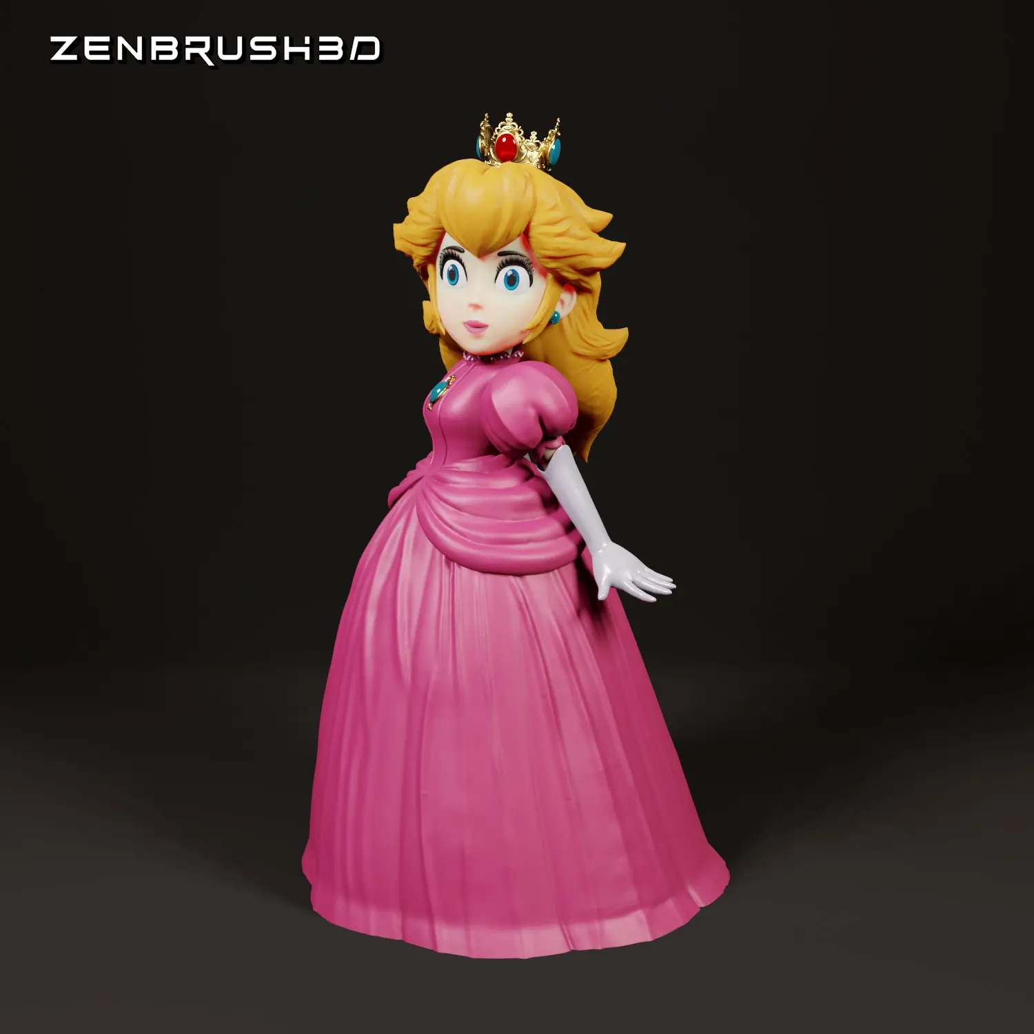 Characters & Creatures STL Download - PEACH - SUPER MARIO BROSby ZENBRUSH3D